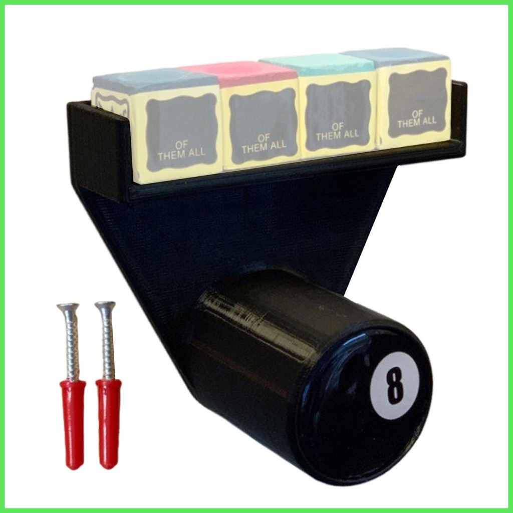 Wall Mounted Pool Chalk Holder 3D Printed Pool Chalk Organizer 3D ...