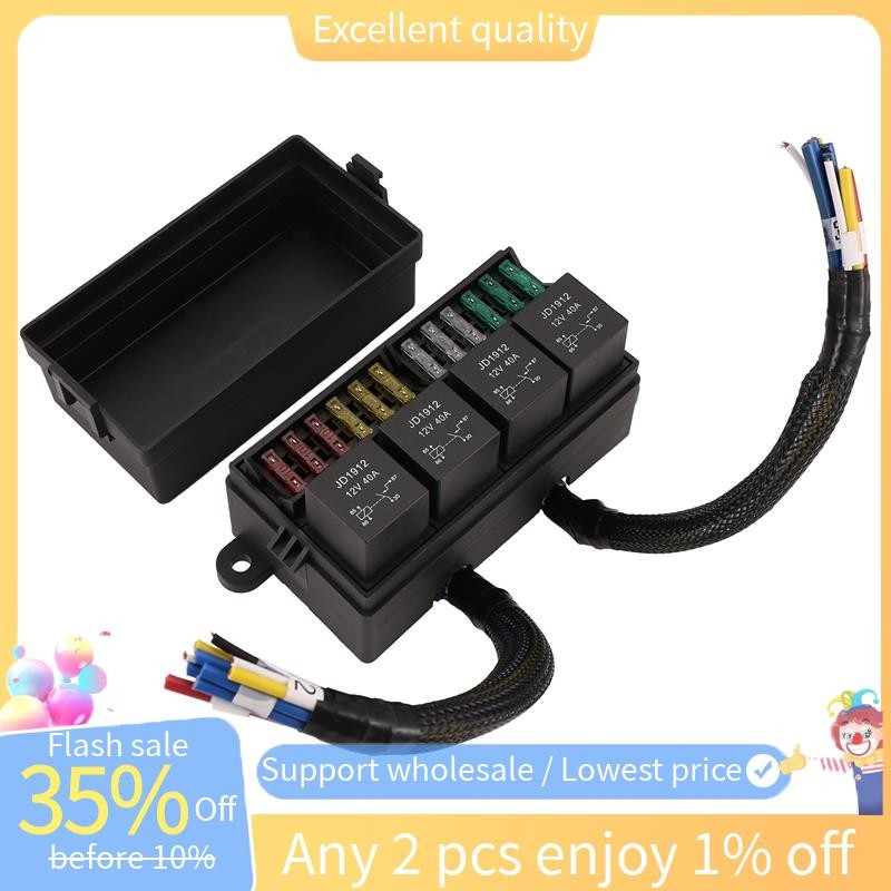 In stock-12V Car Fuse Relay Box Pre-Wired Fuse and Relay Box with 4 ...