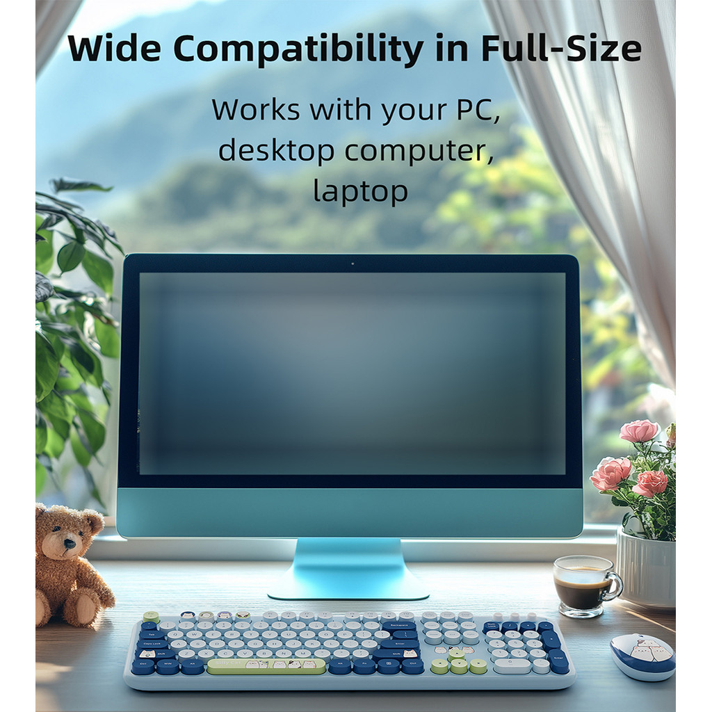 Jomaa&Mofi Ergonomic Plug and Play 2.4G Wireless Keyboard Mouse Combo ...