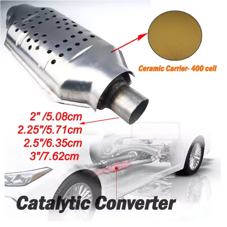 2" /2.25"/2.5"/3" 400 Cells High Flow Ceramic-Core Catalytic Converter ...