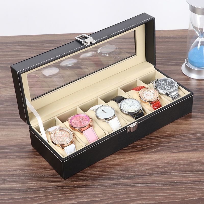 Watch Storage Box Window Leather Casket Jewel Box High-End Watch ...