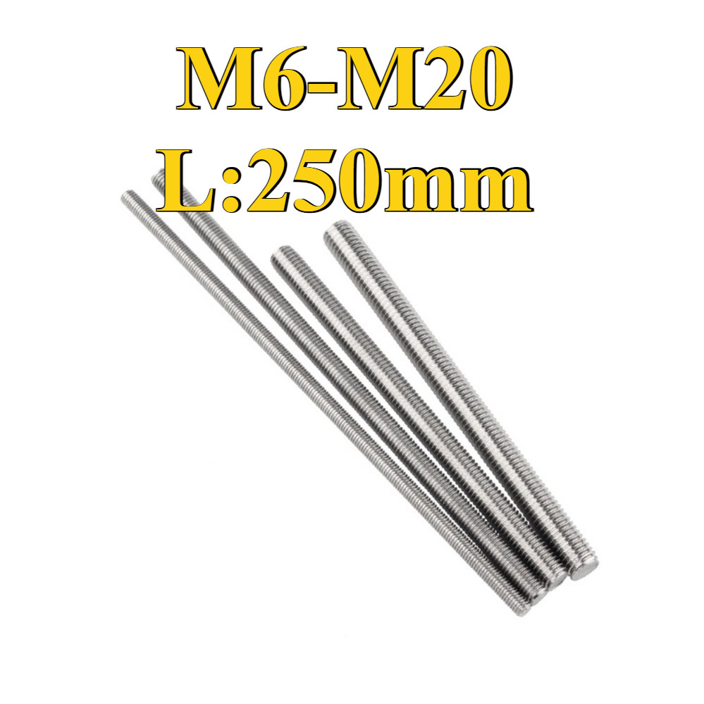 [Complete Size] 304 Stainless Steel Fine Thread Screw Rod M6-M20 (XZM ...