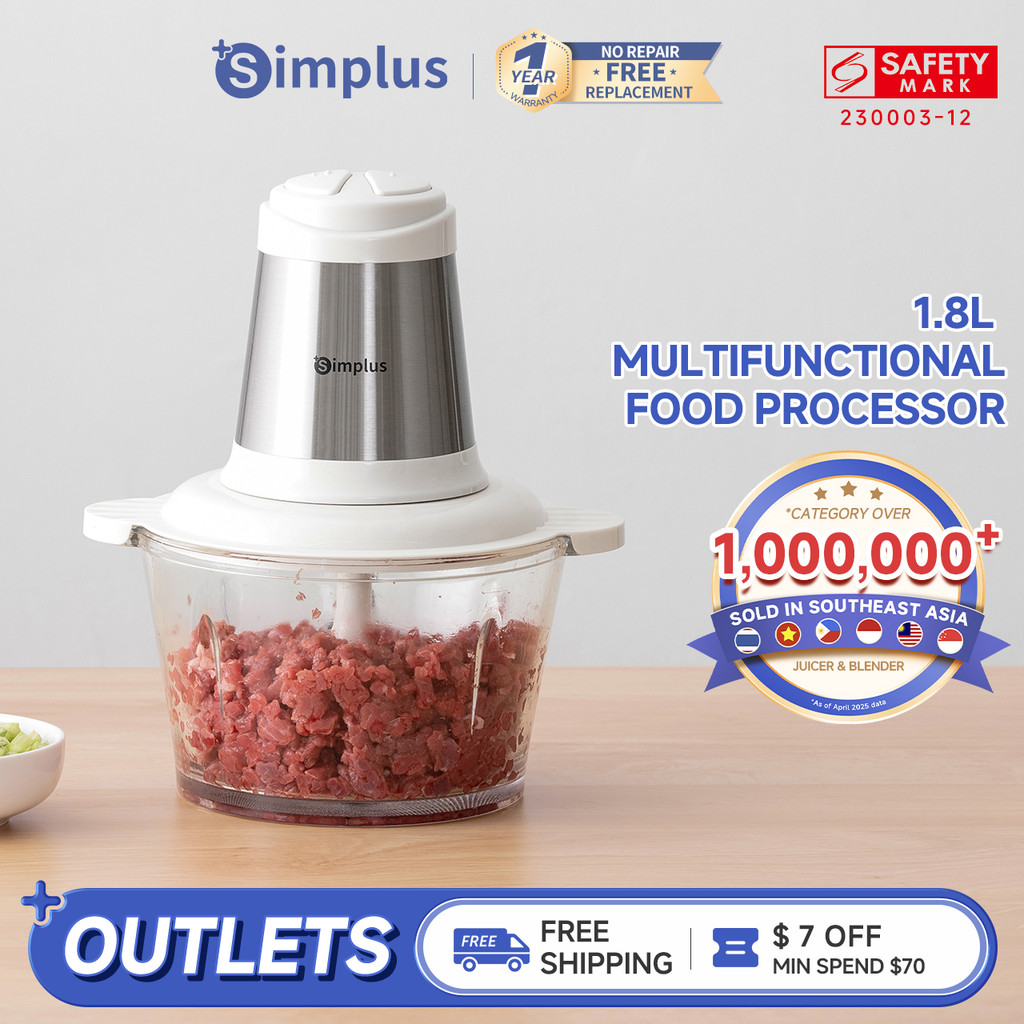 Simplus Meat Grinder 4 Stainless Steel 300W 2L Food Processor Blender 2 ...