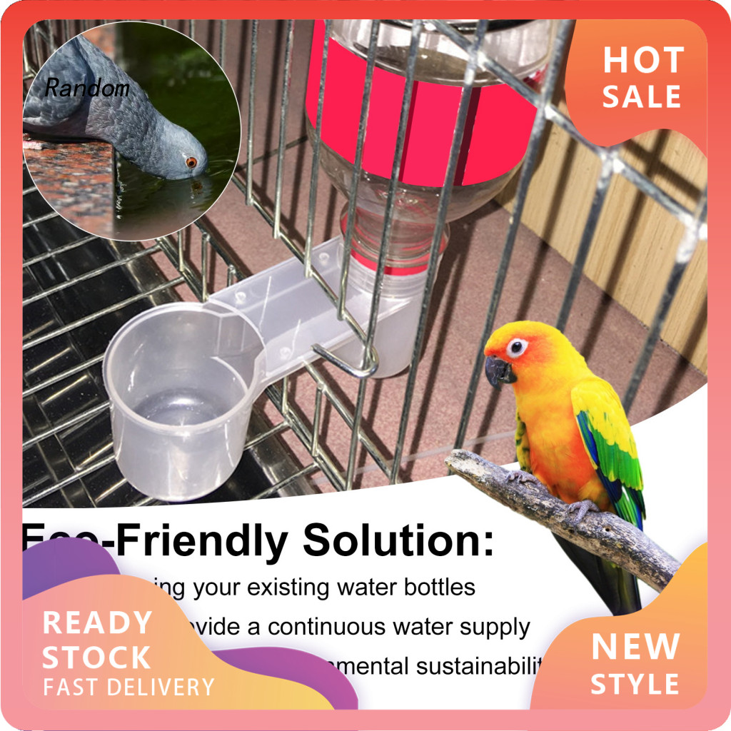 RAN Bird Water Feeder Parrot Water Bottle Attachment Automatic Bird ...
