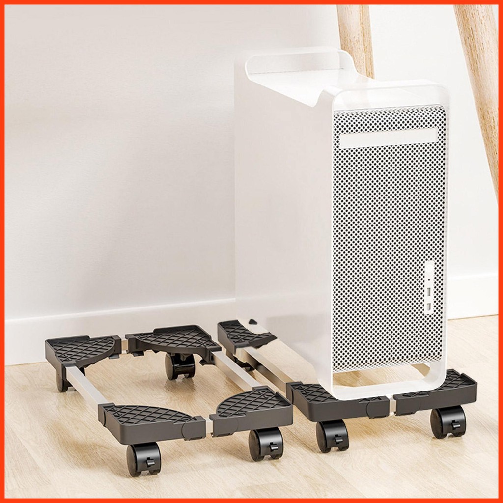 CPU Stand Flexible CPU Holder Computer Tower Stand Cart with 4 Caster Wheels Computer Tower ...