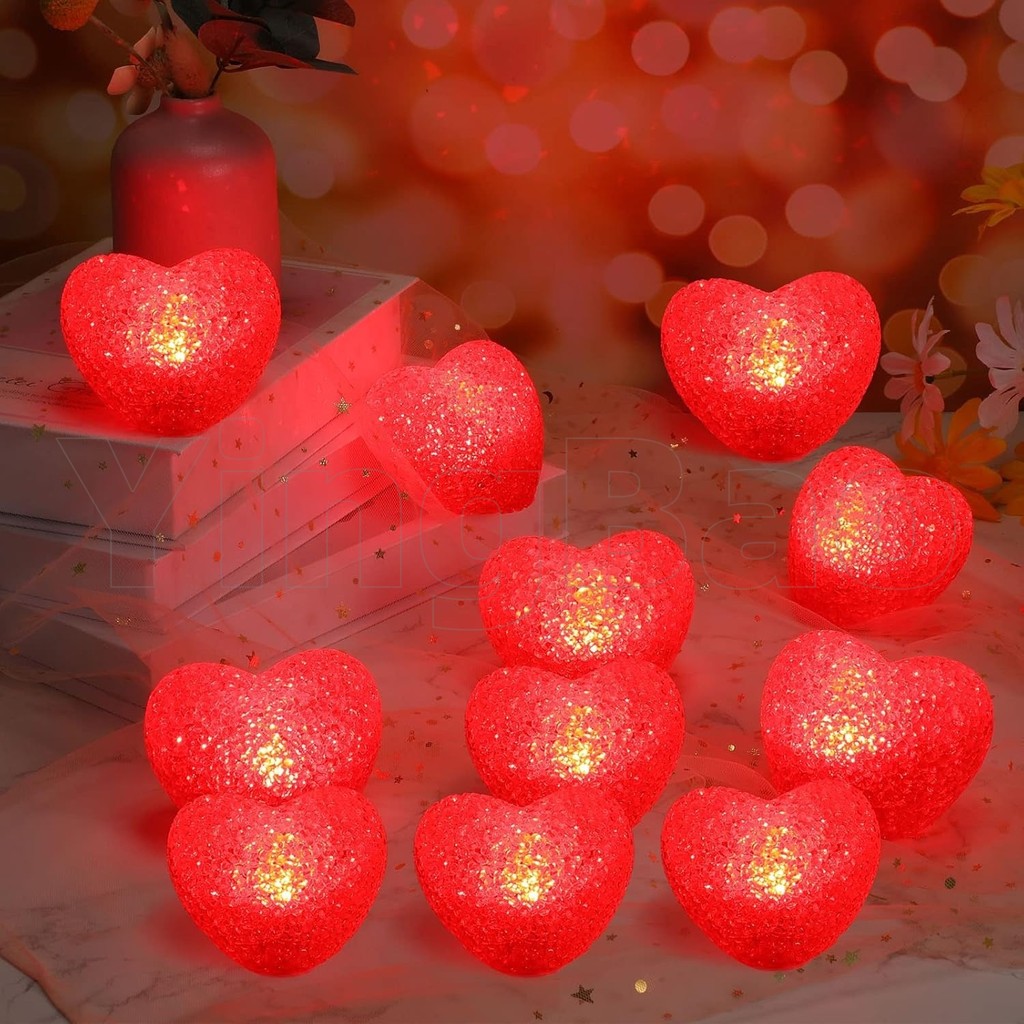 Valentine's Day Table Heart Lights Battery Operated Love LED Light ...