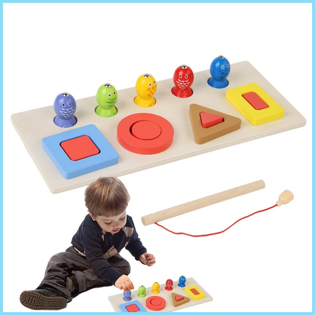 Magnetic Fishing Game Fishing Block Toys Shape Puzzle Fine Motor Skill ...