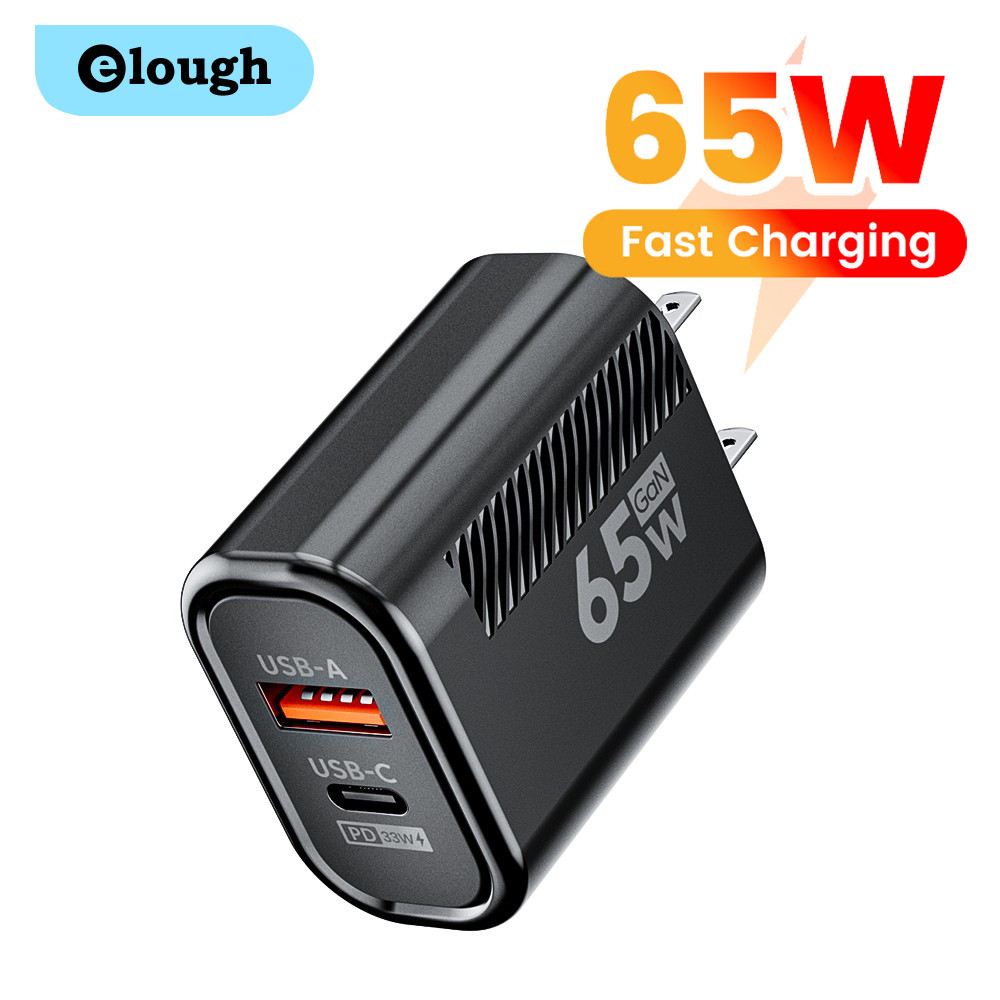 Elough 65W A+C Dual Ports Type C USB Charger Portable Mobile Phone ...
