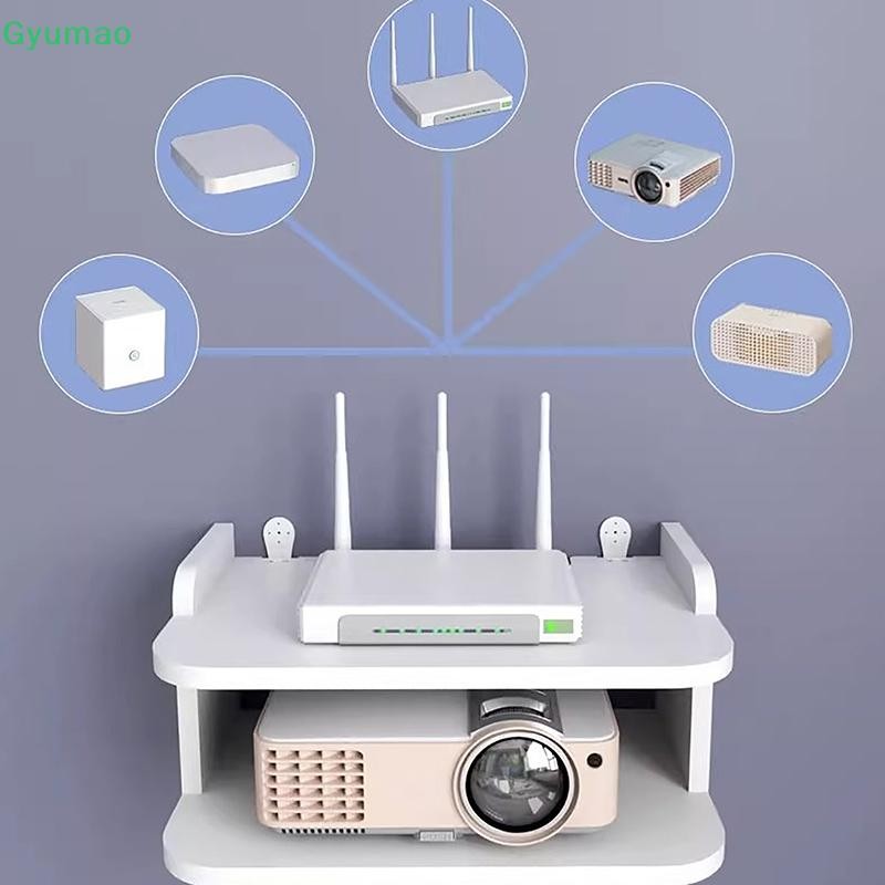 [Gyu] 2 Tier Floating Shelves Wifi Router Hanging Layer Multi Tap ...