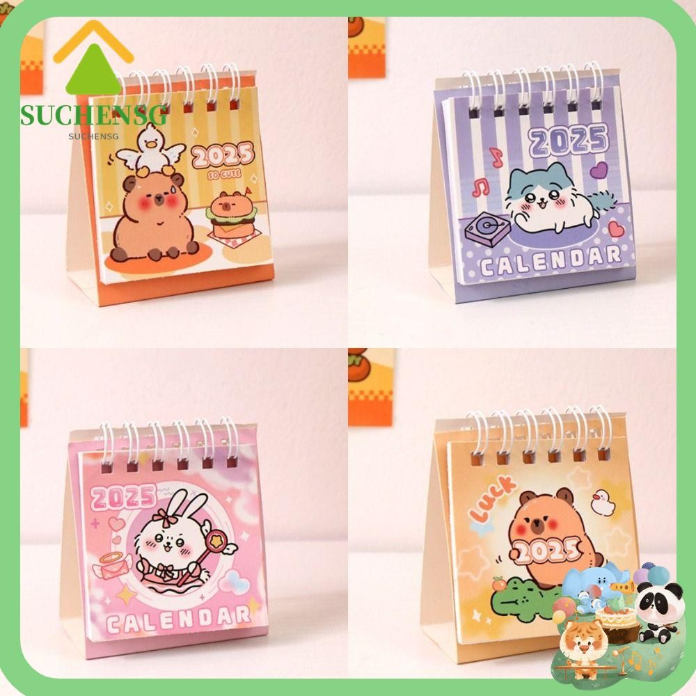 SUCHENSG Capybara Calendars, Cartoon 2025 Mini Desktop Calendars ...