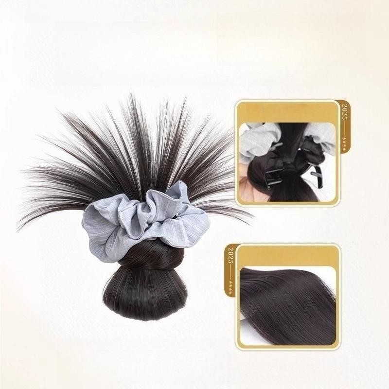 Flower Bud Head Striped Large Intestine Hair Loop Low Tie Chicken Hair ...
