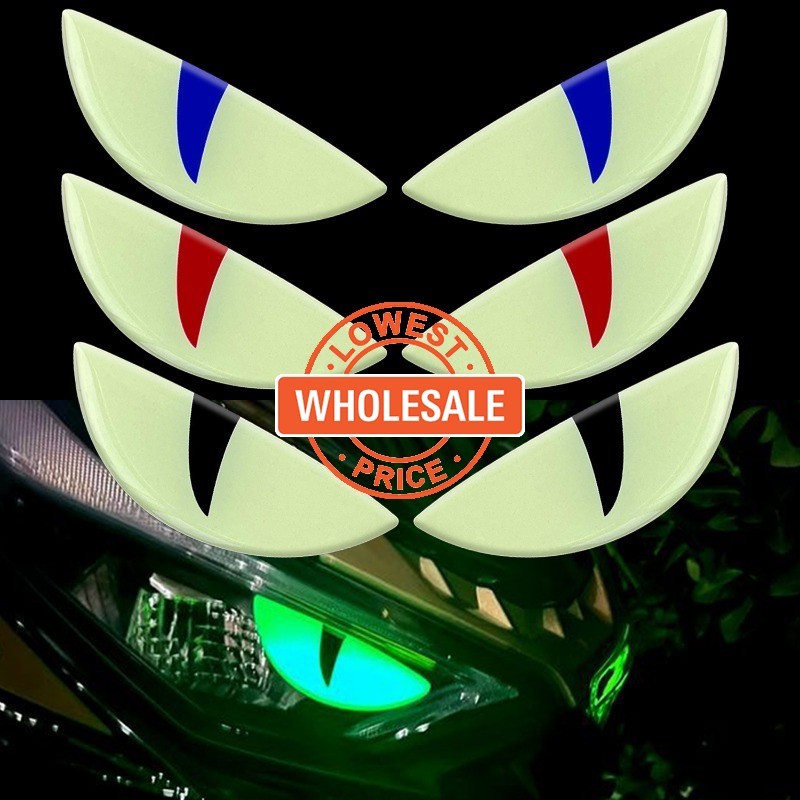 [Wholesale] 2Pcs Car Luminous Devil Eye Stickers - Dazzle Luminous Cat ...