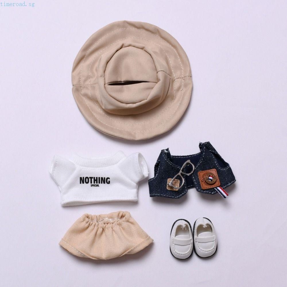 TIMEROAD 17cm Labubu Dolls Clothes, Cowboy Style Denim Vest Sitting ...