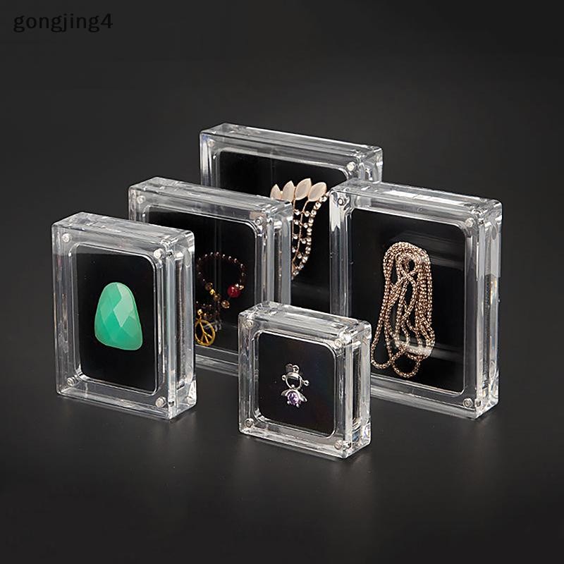 gongjing4 Acrylic Glass Top Gem Box Gemstone Diamond Display Stand ...