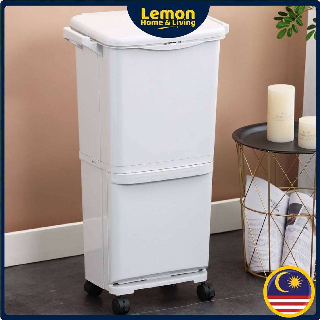 🍋 45L Large Kitchen Dustbin Trolley Sorting Dustbin Recycle Dustbin ...
