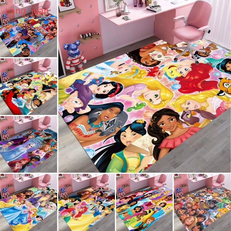 Disney Princess Carpet Snow White Ariel Jasmine Rapunzel Moana Elsa ...
