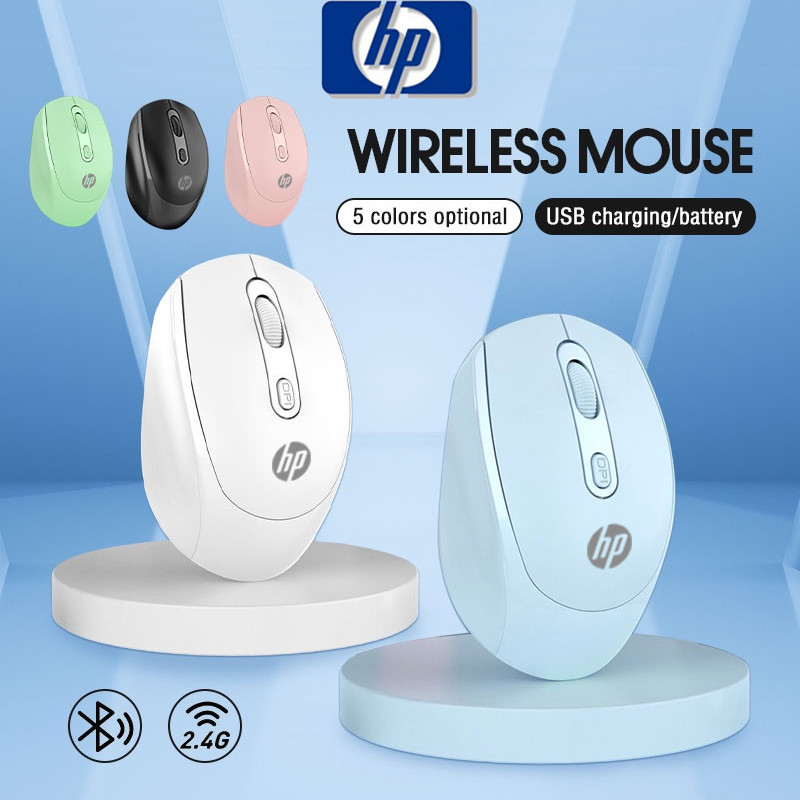 HP 2.4G Bluetooth Wireless Silent Mouse Anti-slip Grille Roller 1600DPI ...