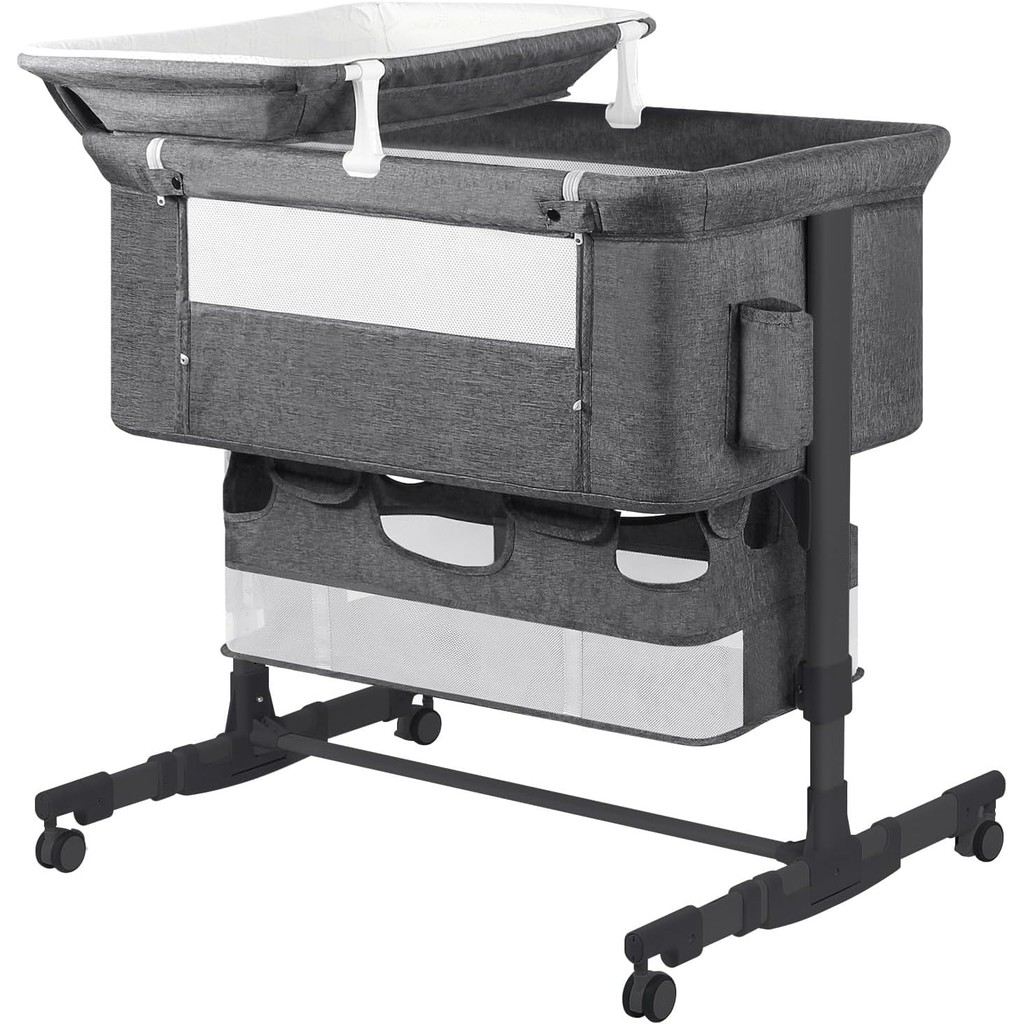 Baby Bassinet Bedside Sleeper with Diaper Changing Station + Mosquito ...