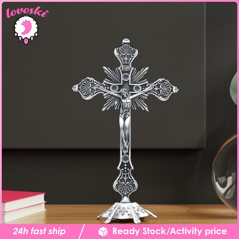 [Lovoski] Table Cross Standing Crucifix Figurine Jesus Cross Statue ...