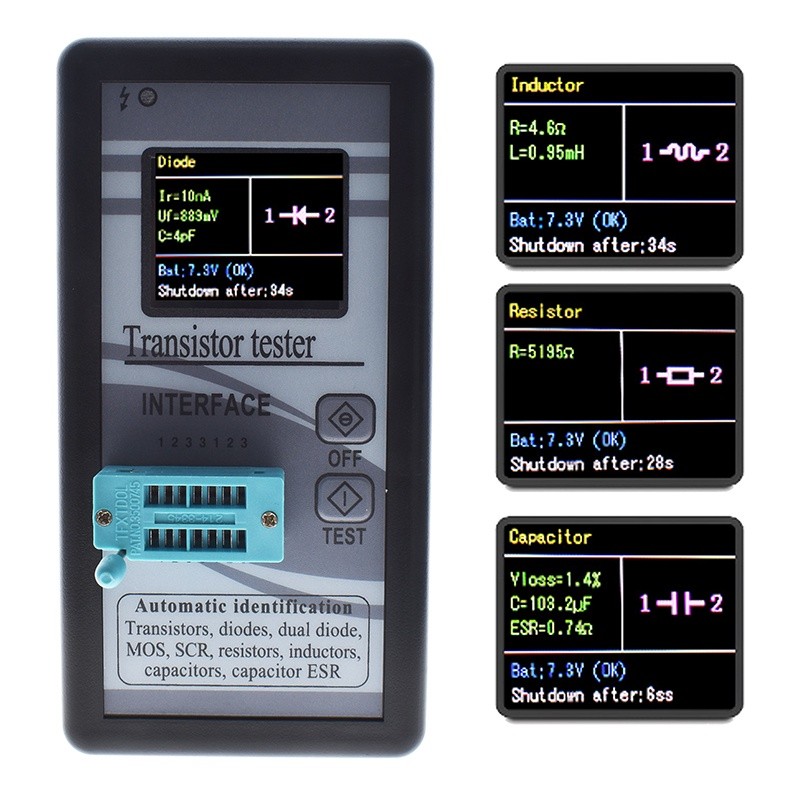 Multi-purpose Transistor Tester 128*160 Diode Thyristor Capacitance ...