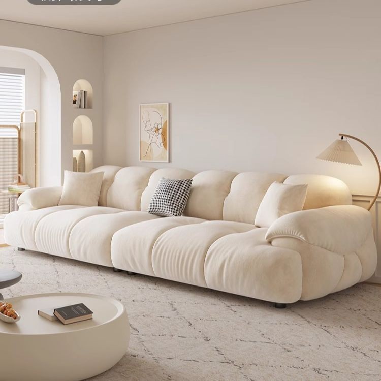 Cream cloud sofa Living room Nordic small apartment sofa Three in line ...