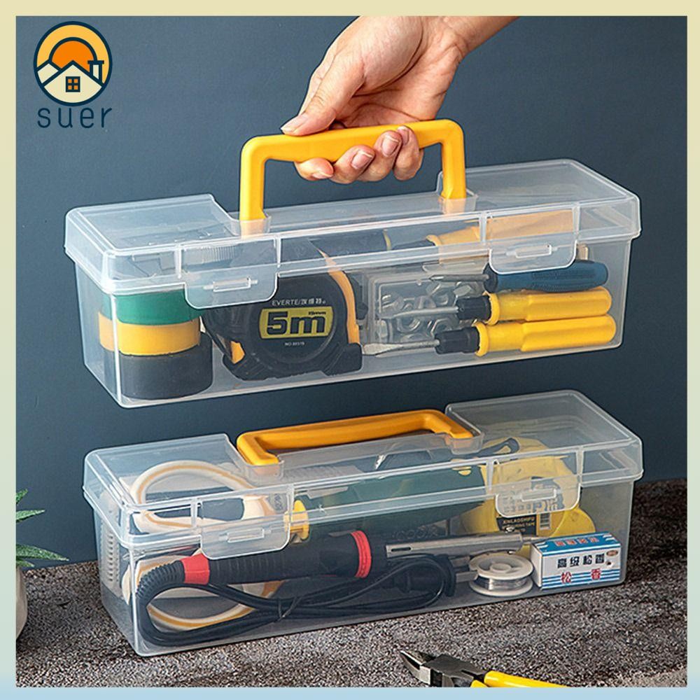 SUERHD Hardware Tool Box, Toolbox Plastic Tool Storage Box, Portable ...