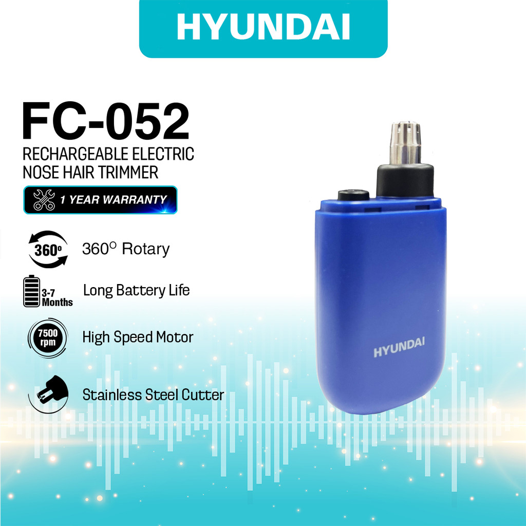 HYUNDAI FC-052 Portable Nose Hair Trimmer Rechargeable Trimmer Mini Nose Hair Cleaner Type-C ...