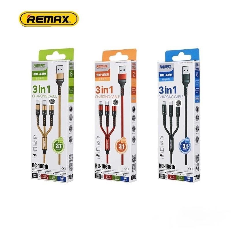 REMAX Cable USB Cable Android Fast Charging Cable 3 In 1 Cable Remax 3 ...