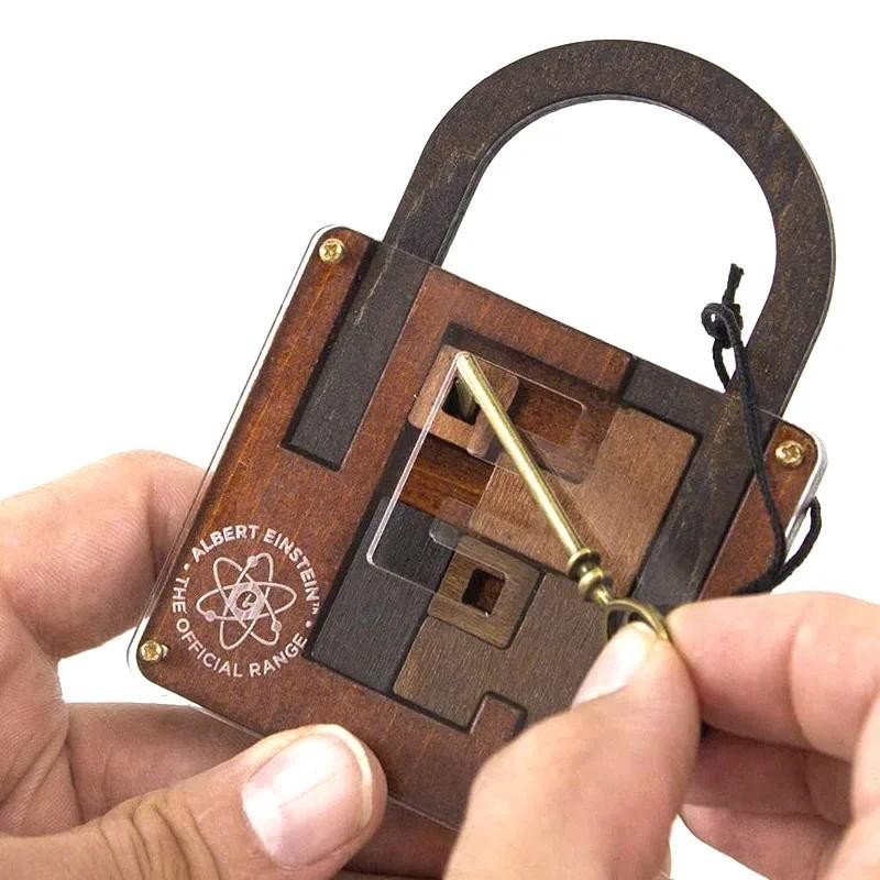 High Difficulty Level IQ Lock Puzzle Classic Wooden Brainteaser Puzzles ...