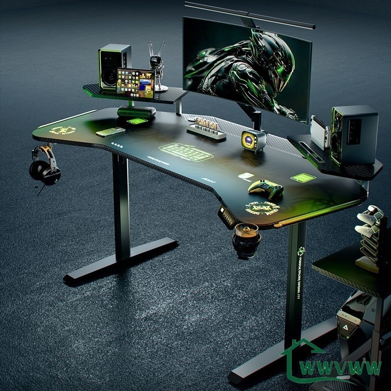 W Computer Table Dual Motor Study Table Electric Lift Office Table ...