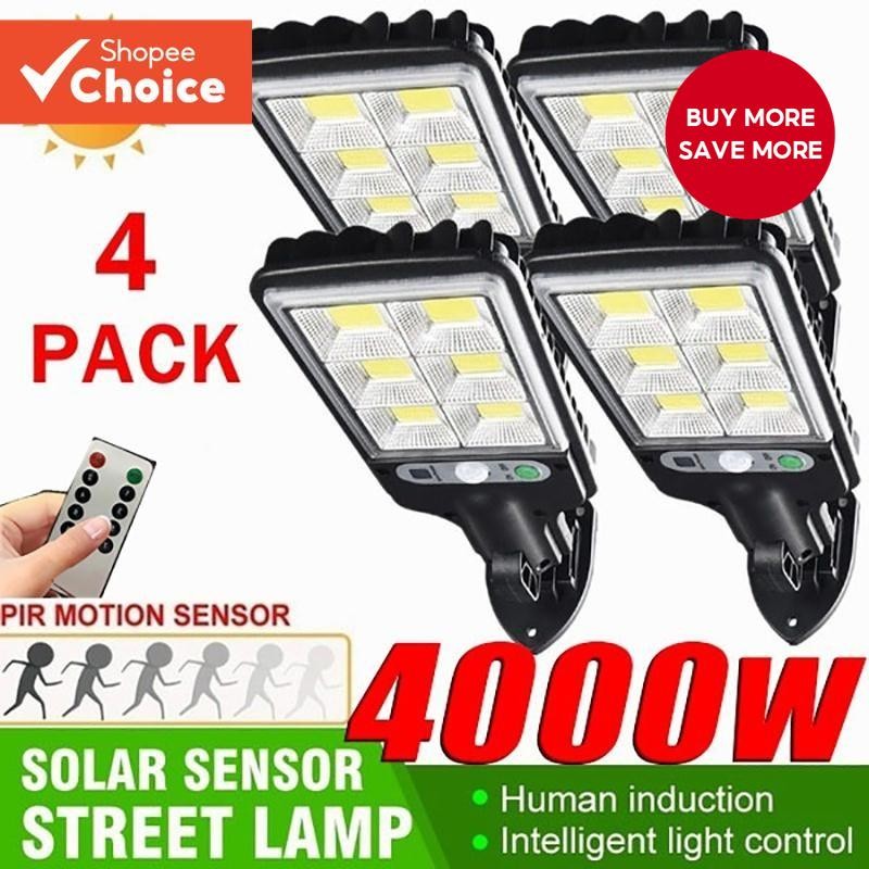 4000W 3 Modes Solar Street Lights Outdoor Light Remote Control ...