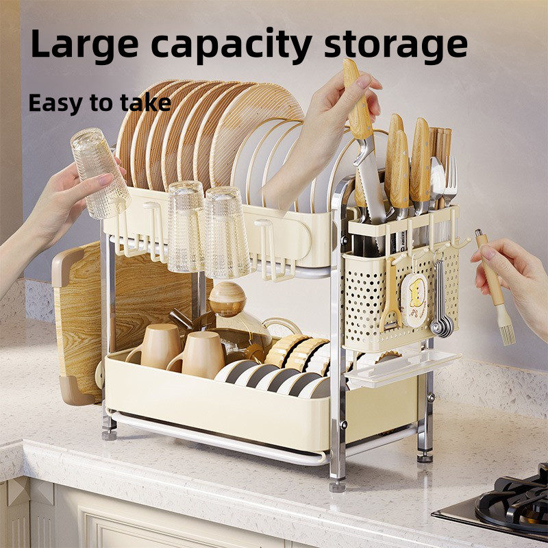 Kitchen Rack Floor-standing Dish Storage Rack Magnetic Cup Holder Comes ...
