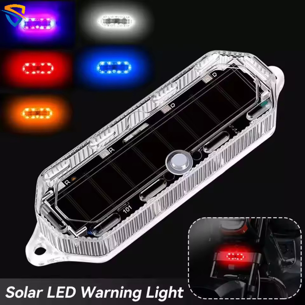 Motorcycle Solar Warning Light Car Rear Collision Prevention Strobe ...