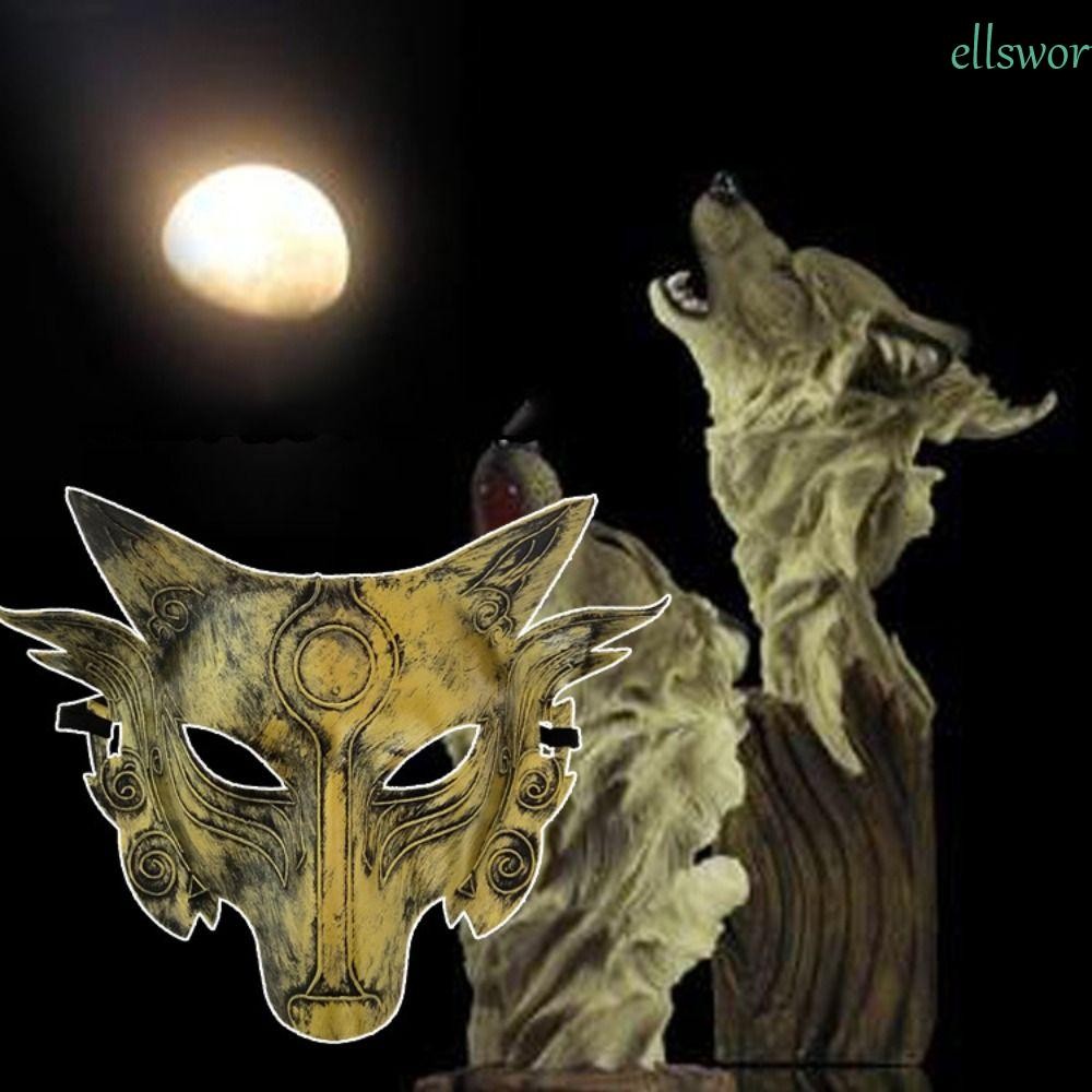 ELLSWORTH Wolf Mask, Full Face Plastic Halloween Mask, Funny Costume ...