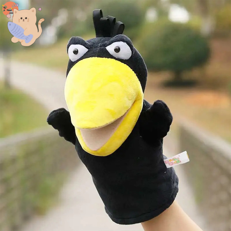 [YDE]Hand Puppet Crow Sock Puppet Interactive Plush Animal Hand Puppet ...