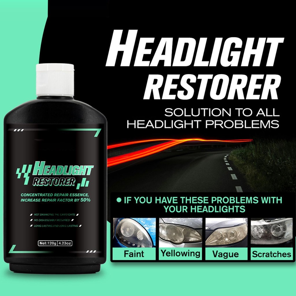 car headlight Restorer 120g Headlight Cleaner Restorer With Sponge Auto ...