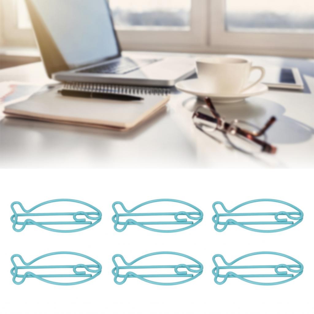 Foreststore 100pcs Shaped Paper Clips Portable Paperclip Fish Shape ...