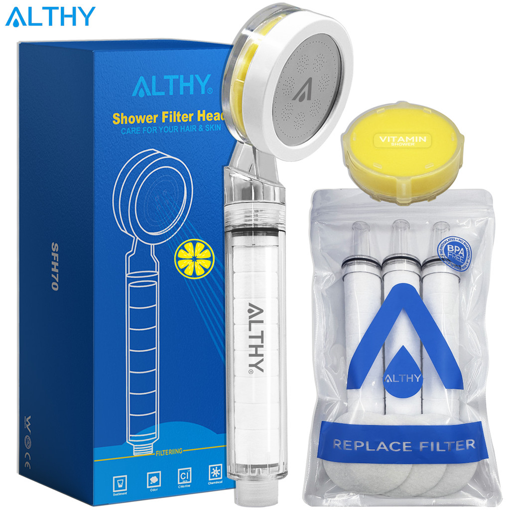 ALTHY Vitamin C Handheld Shower Head Filter,High Pressure SPA Softener ...