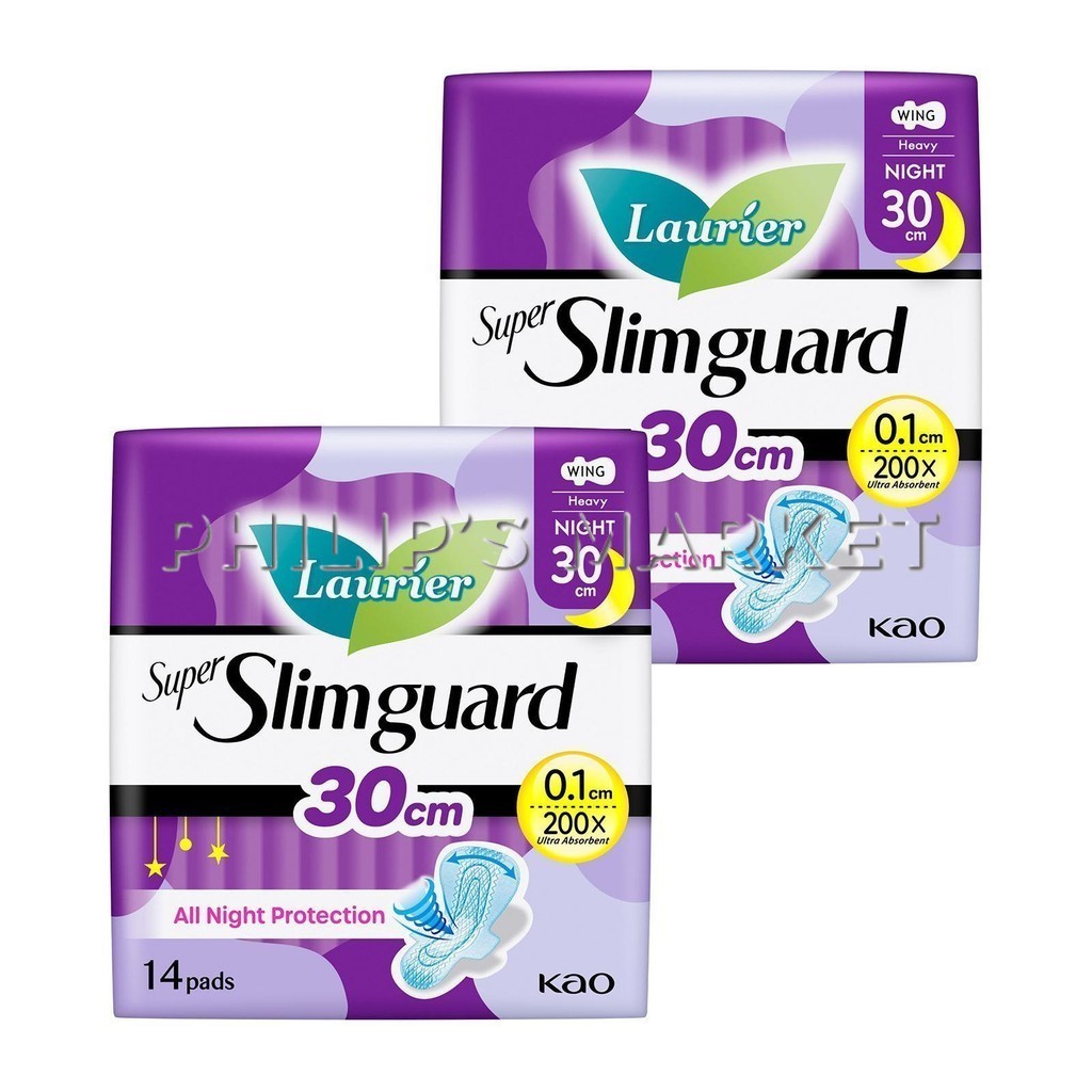 Laurier Super SlimGuard Night 30cm 14s (Twin Pack) | Shopee Singapore
