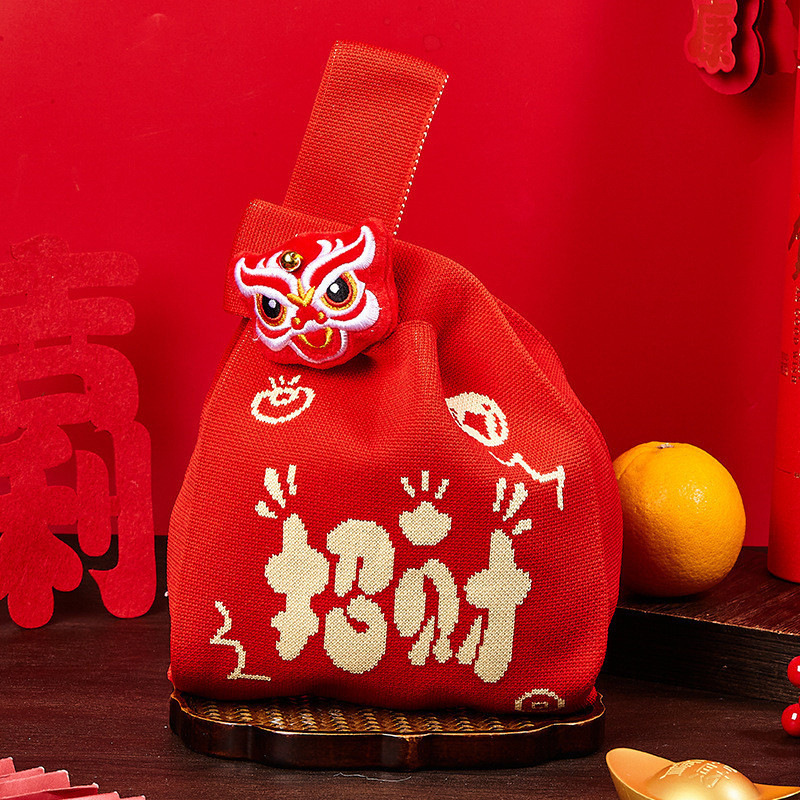 CNY Bag Mandarin Orange Bag Gift Bag Cny 2025 Decoration Knitted Bag ...
