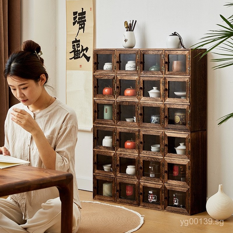 Storage Rack Tea Cup Antique Shelf Duobao Pavilion Storage Cabinet#Tea ...