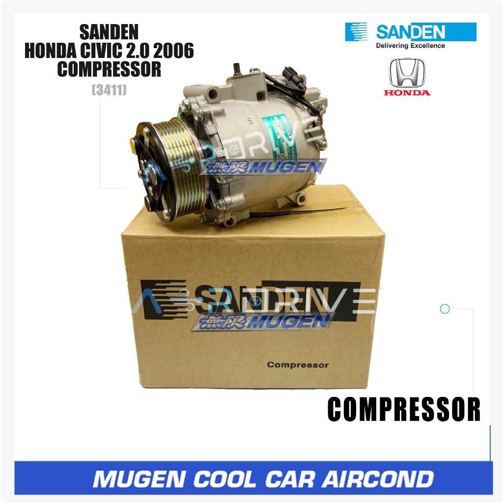 MGC SANDEN HONDA CIVIC 2.0 2006 COMPRESSOR ( 3411 ) | Shopee Singapore
