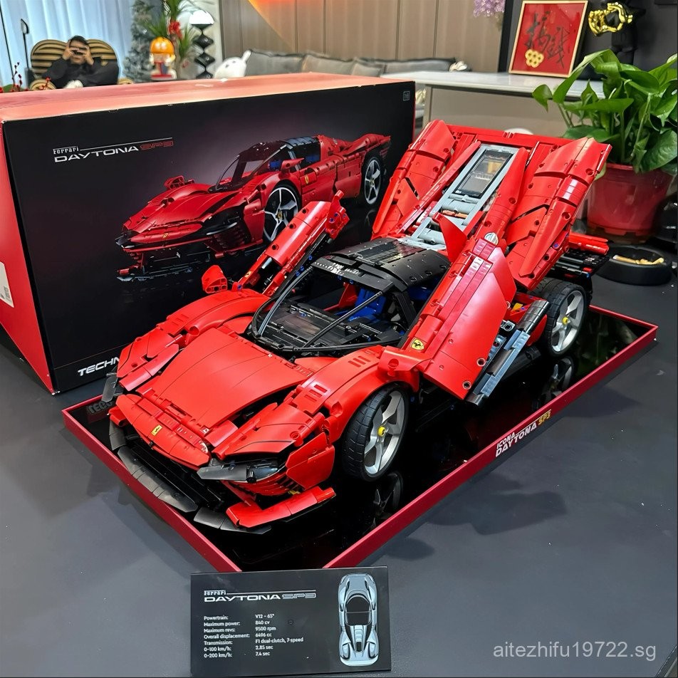 2025New Ferrari Building Blocks Sports Car SP3Model Remote Control ...