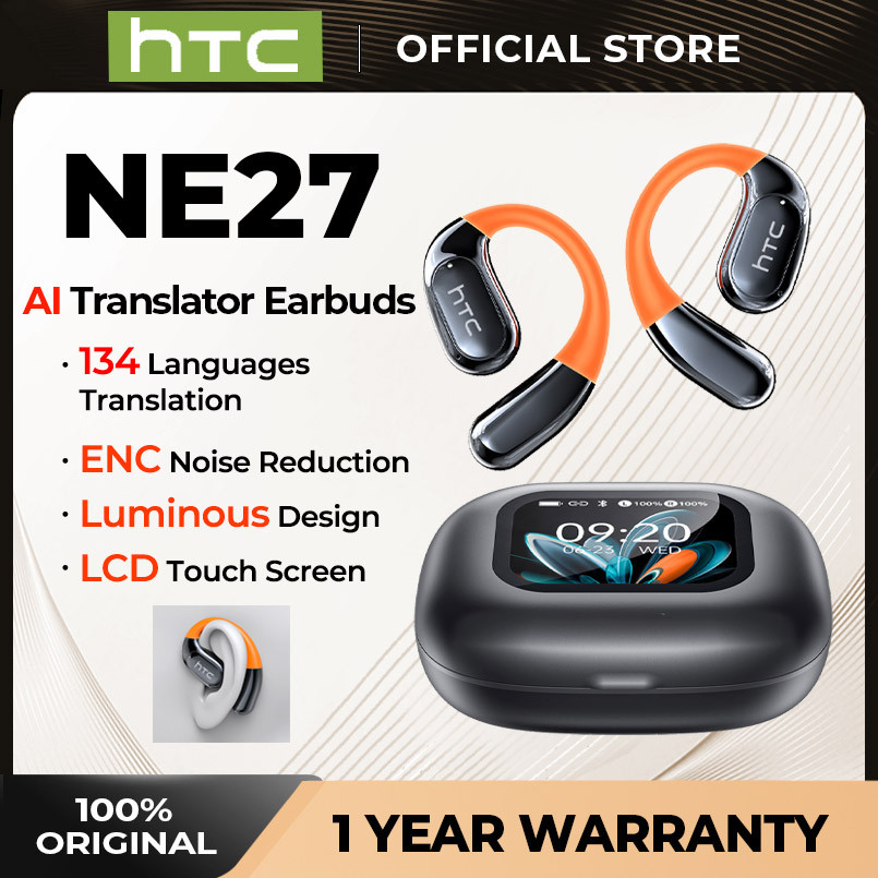 HTC NE27 AI Translation Headset Real-Time Translation Bluetooth 6.0 LED ...