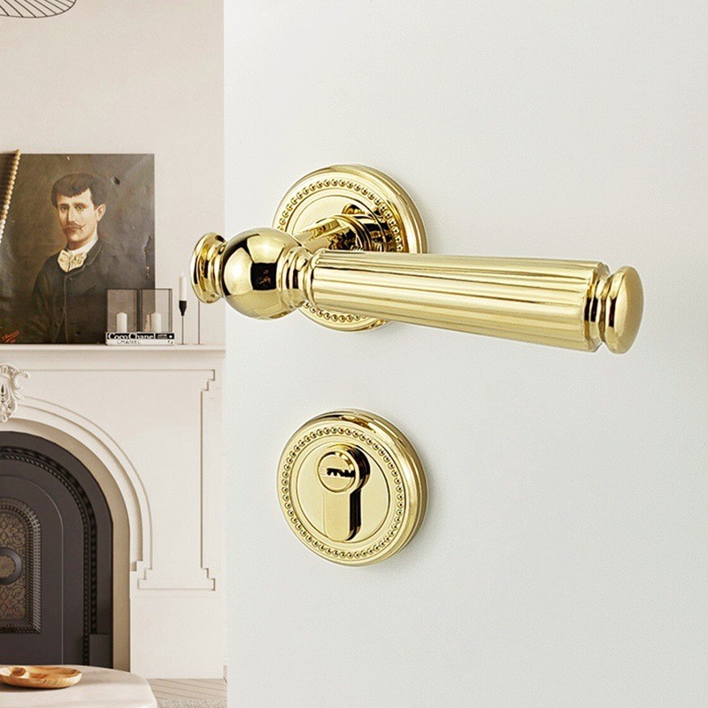 French Door Lock Golden Door Lock Indoor Door Lock Light Luxury Split ...