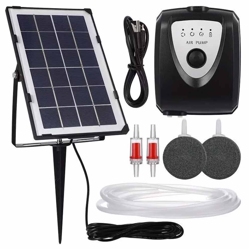 3 Modes Solar Oxygenator Air Pump Kit Fish Pond Pool Water Oxygen ...