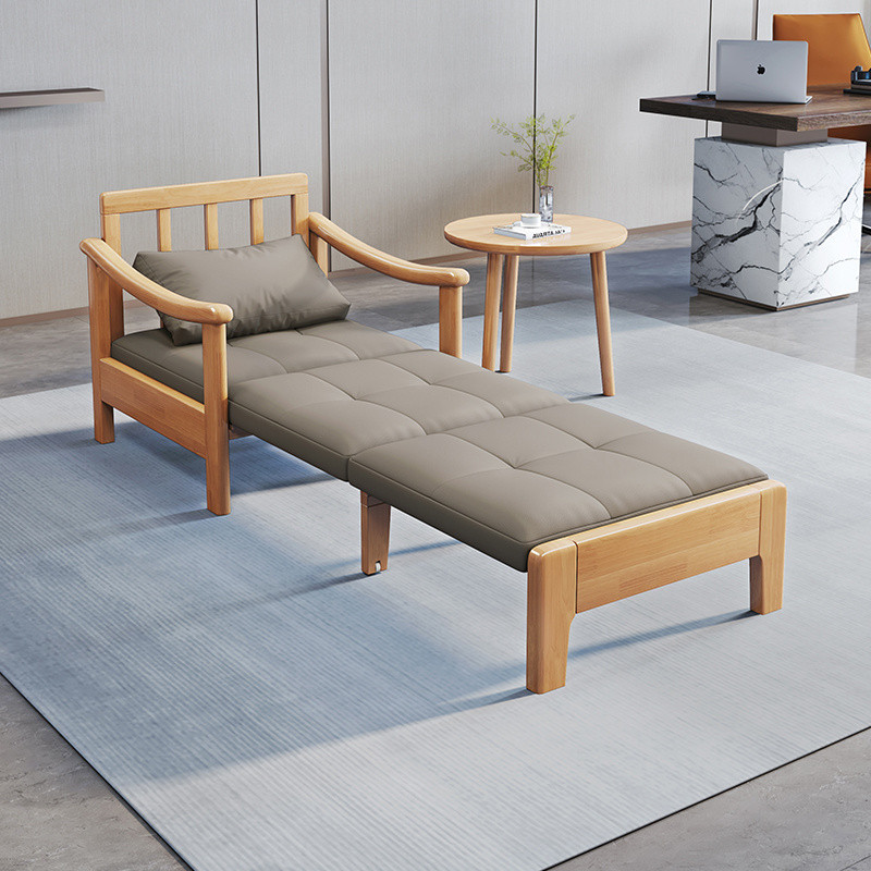 Single Sofa Bed Solid Wood Multi-Functional Foldable Dual-Use Small ...