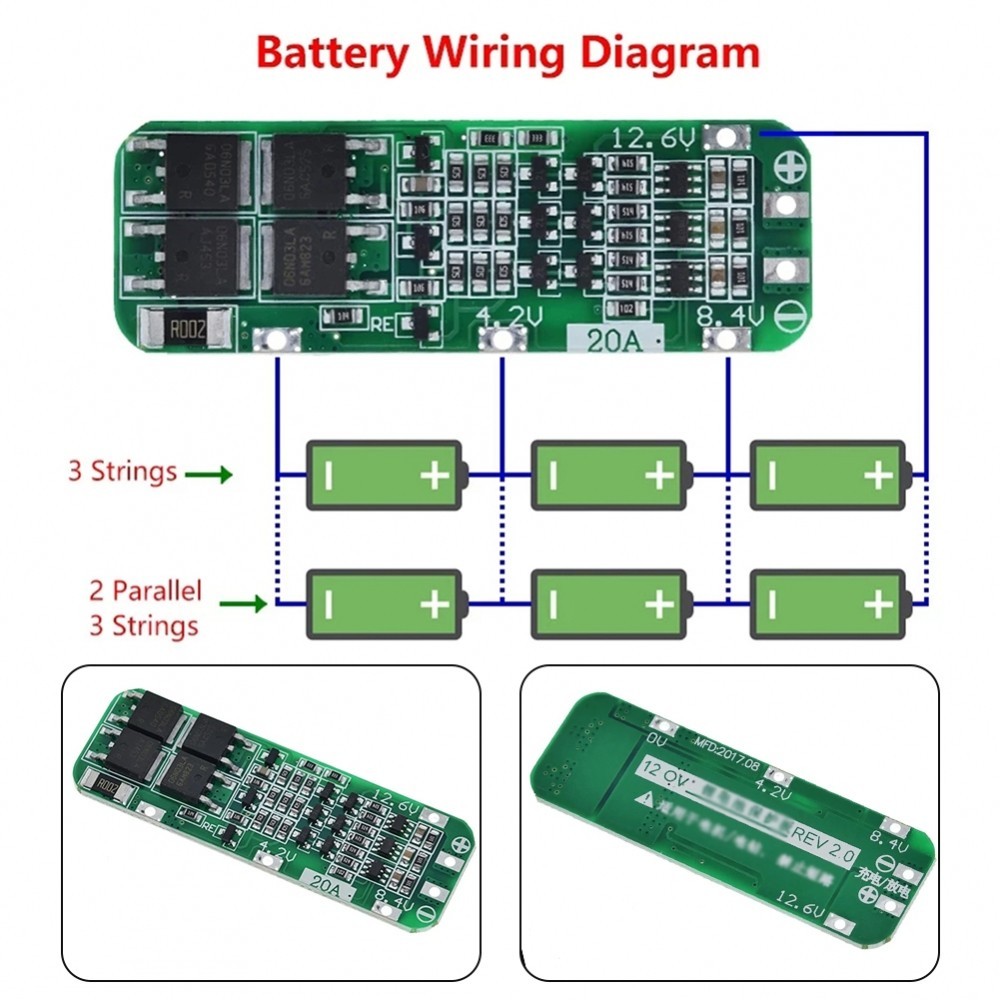 Advanced Auto Recovery 3S 20A Lithium Battery Charger PCB BMS ...