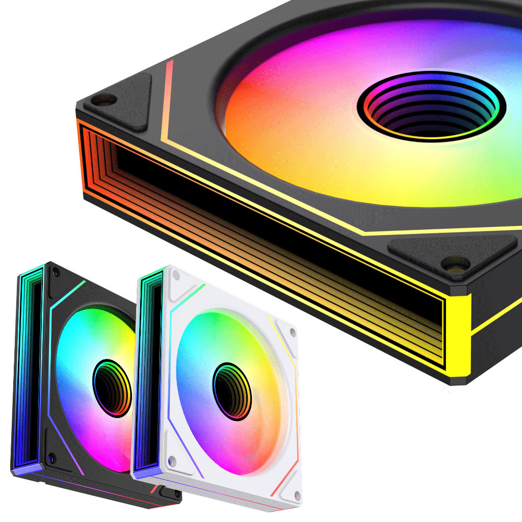 12cm RGB Case Fan 5V 3Pin ARGB infinite Space Ventilador Cyclic Mirror ...