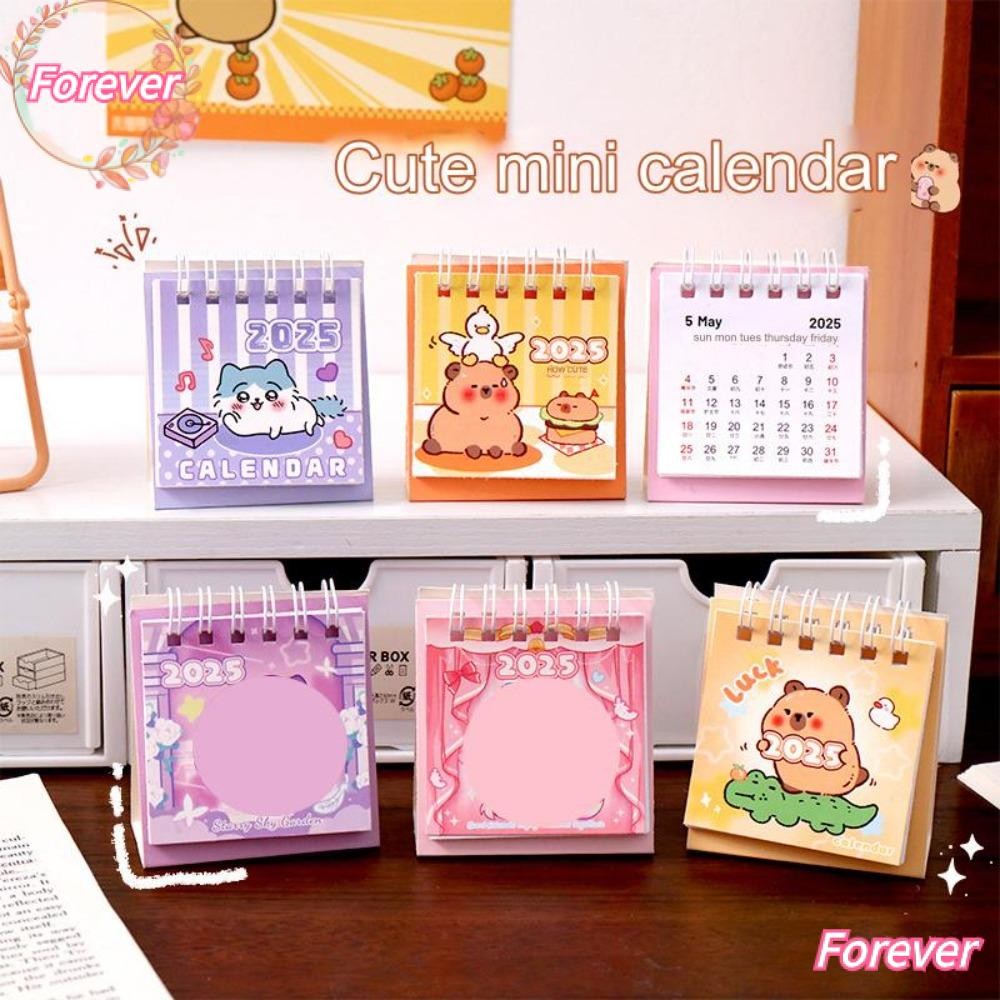 FOREVER Capybara Calendars, Cartoon 2025 Mini Desktop Calendars ...